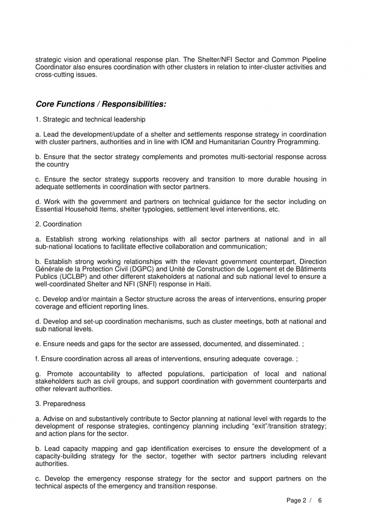 Appel à candidature : OIM recherche un(e) Coordinateur(trice) du ...