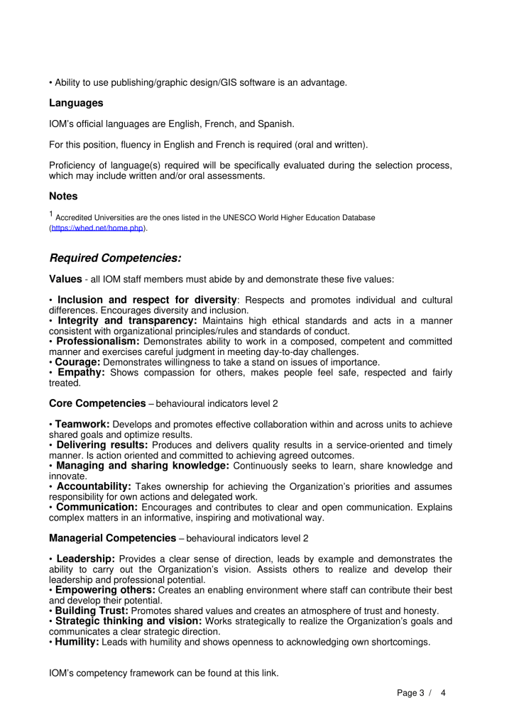 Organisation internationale pour les migrations (OIM) recrute un Chargé ...