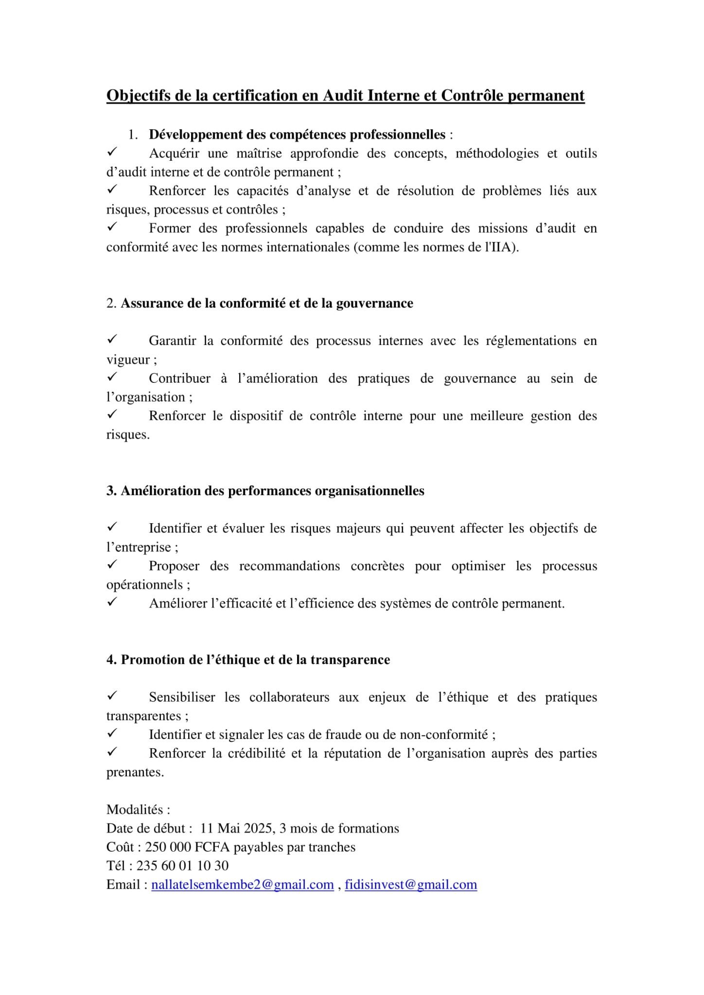 Le Cabinet CEFOREP organise une formation de certification en Audit ...