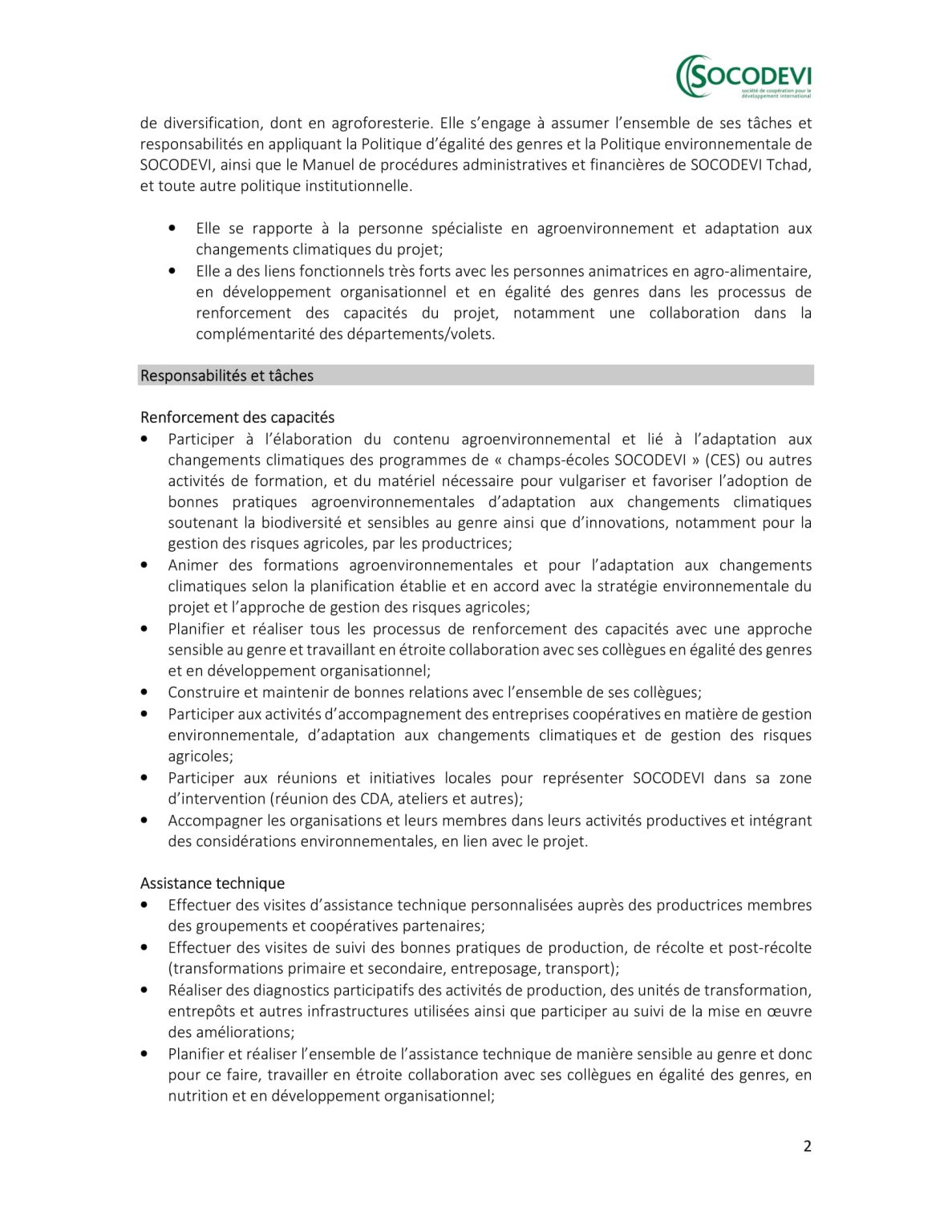 SOCODEVI recrute Dix (10) Animateurs en agroenvironnement et adaptation ...
