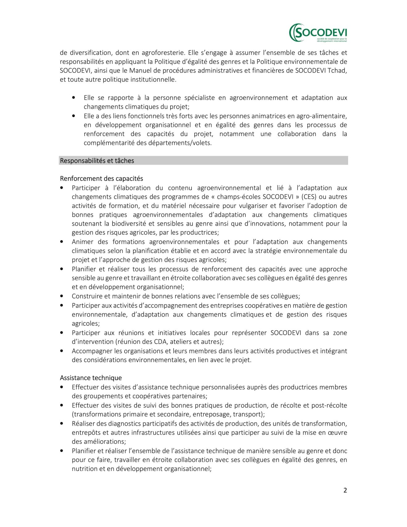 SOCODEVI recrute Dix (10) Animateurs en agroenvironnement et adaptation ...